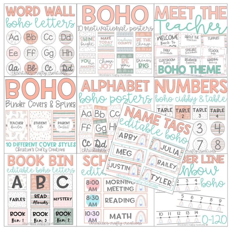 BOHO Classroom Decor Bundle - Etsy