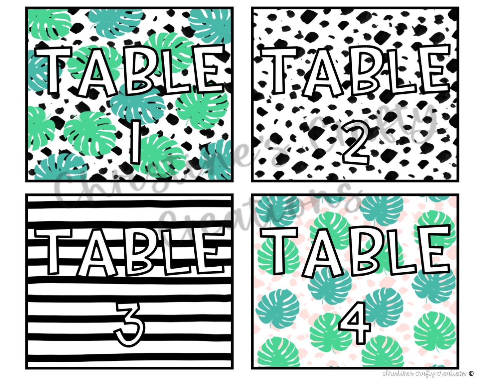 Tropical Leaves Cubby and Table Numbers - Etsy