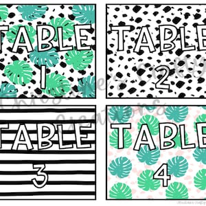 Tropical Leaves Cubby and Table Numbers - Etsy
