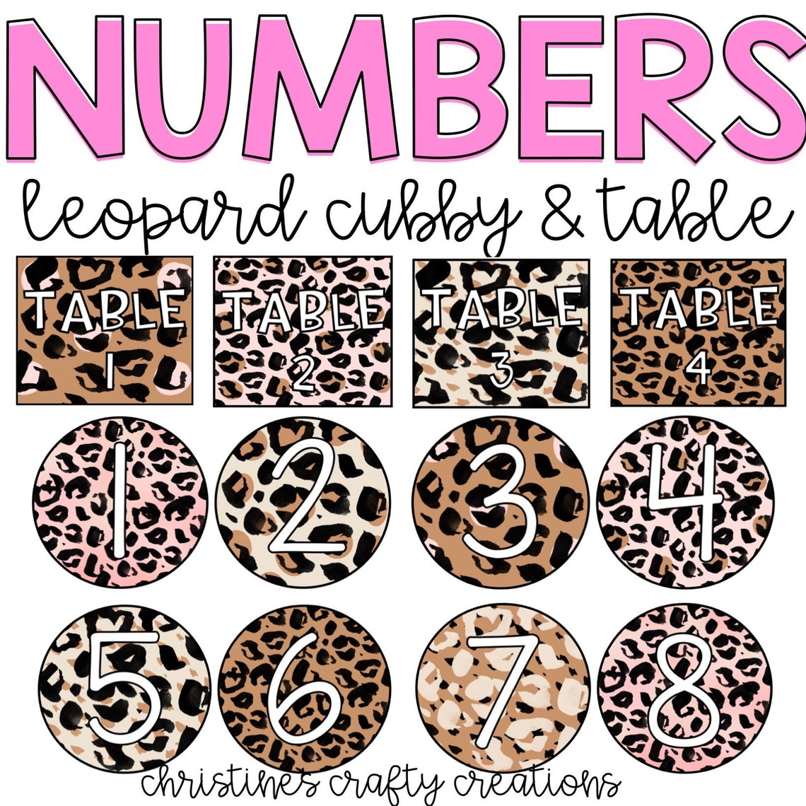Leopard Table and Cubby Numbers - Etsy