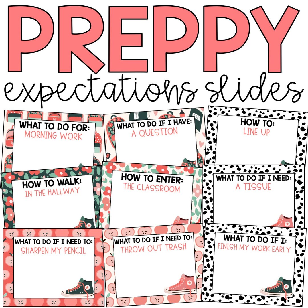 Preppy Dalmatian Procedures and Expectations Powerpoint L Editable - Etsy