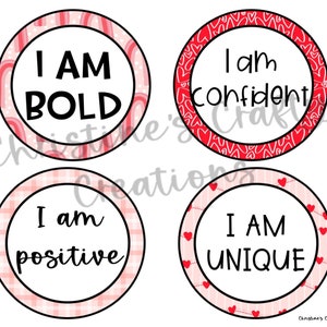 Valentine's Day Affirmation Circles L Affirmation Mirror - Etsy