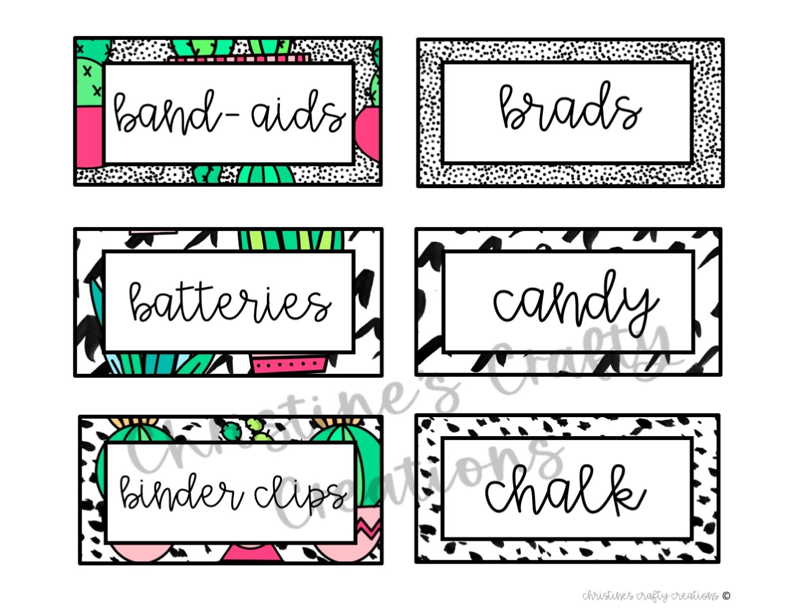 Cactus Teacher Toolbox Labels L Editable - Etsy