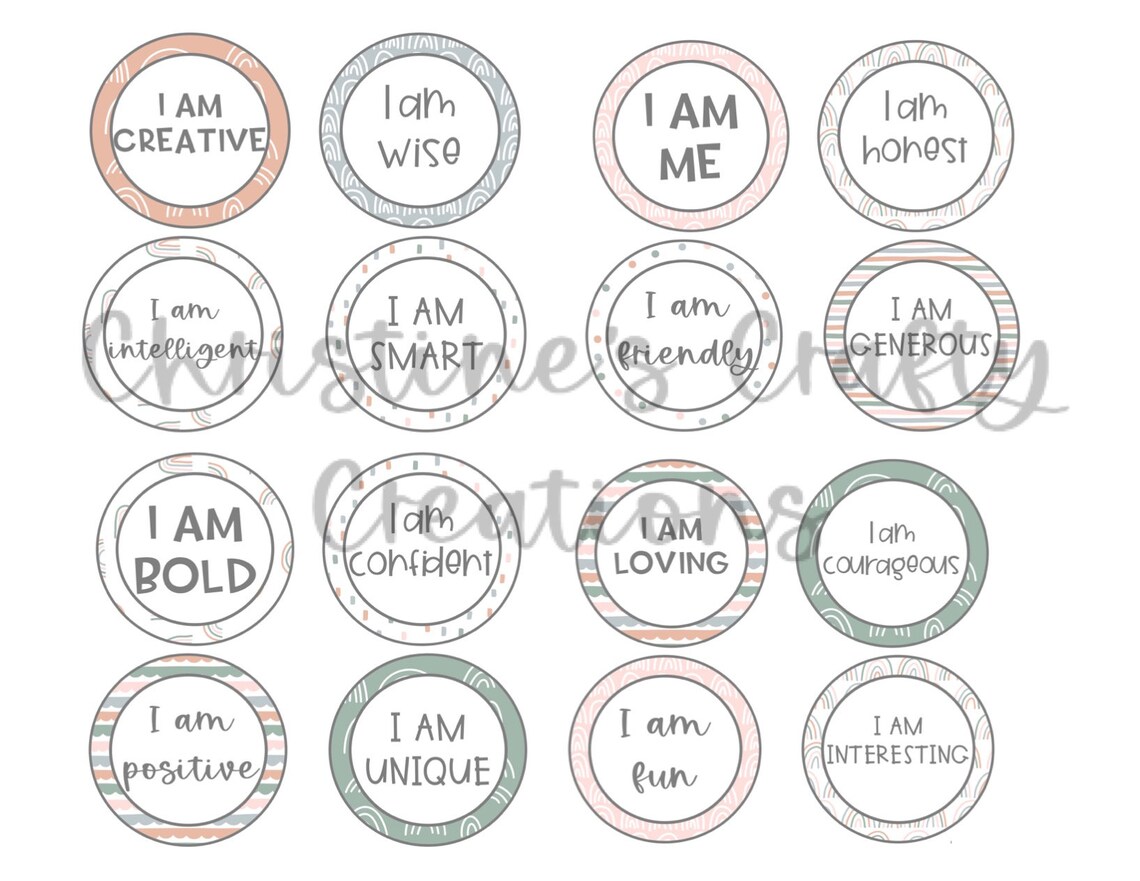 BOHO Affirmation Circles L Affirmation Mirror - Etsy Canada