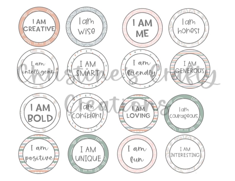 BOHO Affirmation Circles L Affirmation Mirror - Etsy