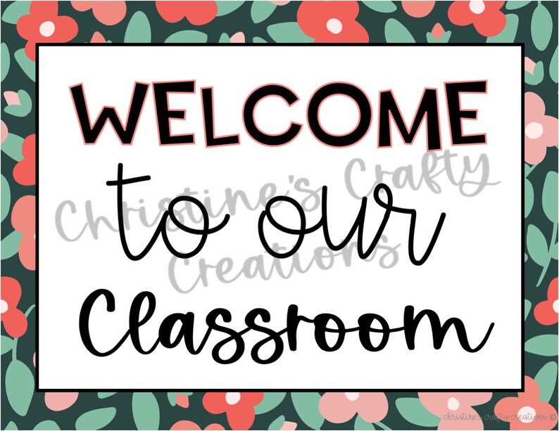 Preppy Dalmatian Welcome Sign L Editable Door Name Labels L Bulletin ...