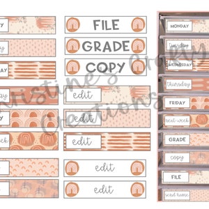 Rustic Boho 10 Drawer Labels L Editable - Etsy