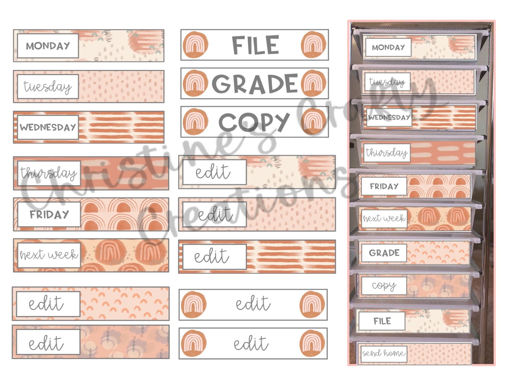 Rustic Boho 10 Drawer Labels L Editable - Etsy