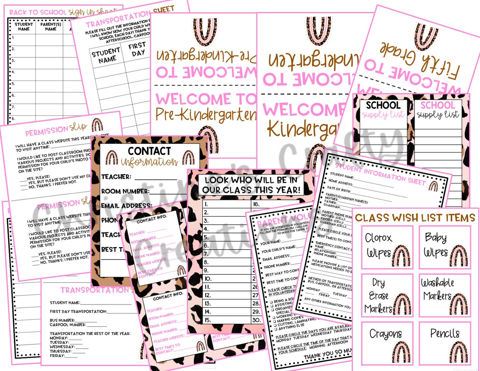 Leopard Meet the Teacher Night Packet L Editable Forms and Materials - Etsy
