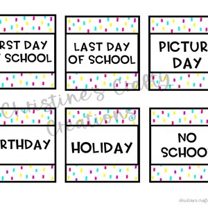 Bright Rainbow Boho Calendar Labels L Editable - Etsy