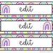 Bright Rainbow Boho Drawer Labels L Editable - Etsy