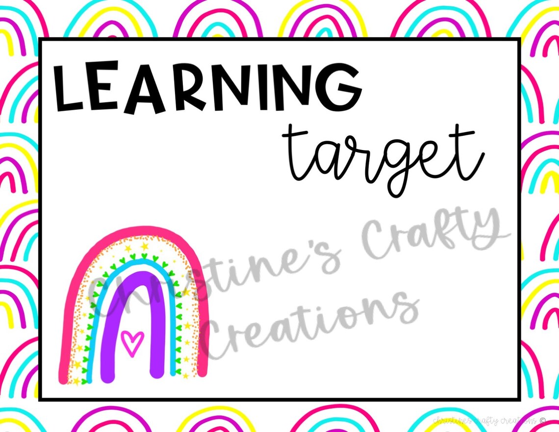 Bright Rainbow Boho Learning Targets Posters L Editable - Etsy