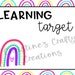Bright Rainbow Boho Learning Targets Posters L Editable - Etsy
