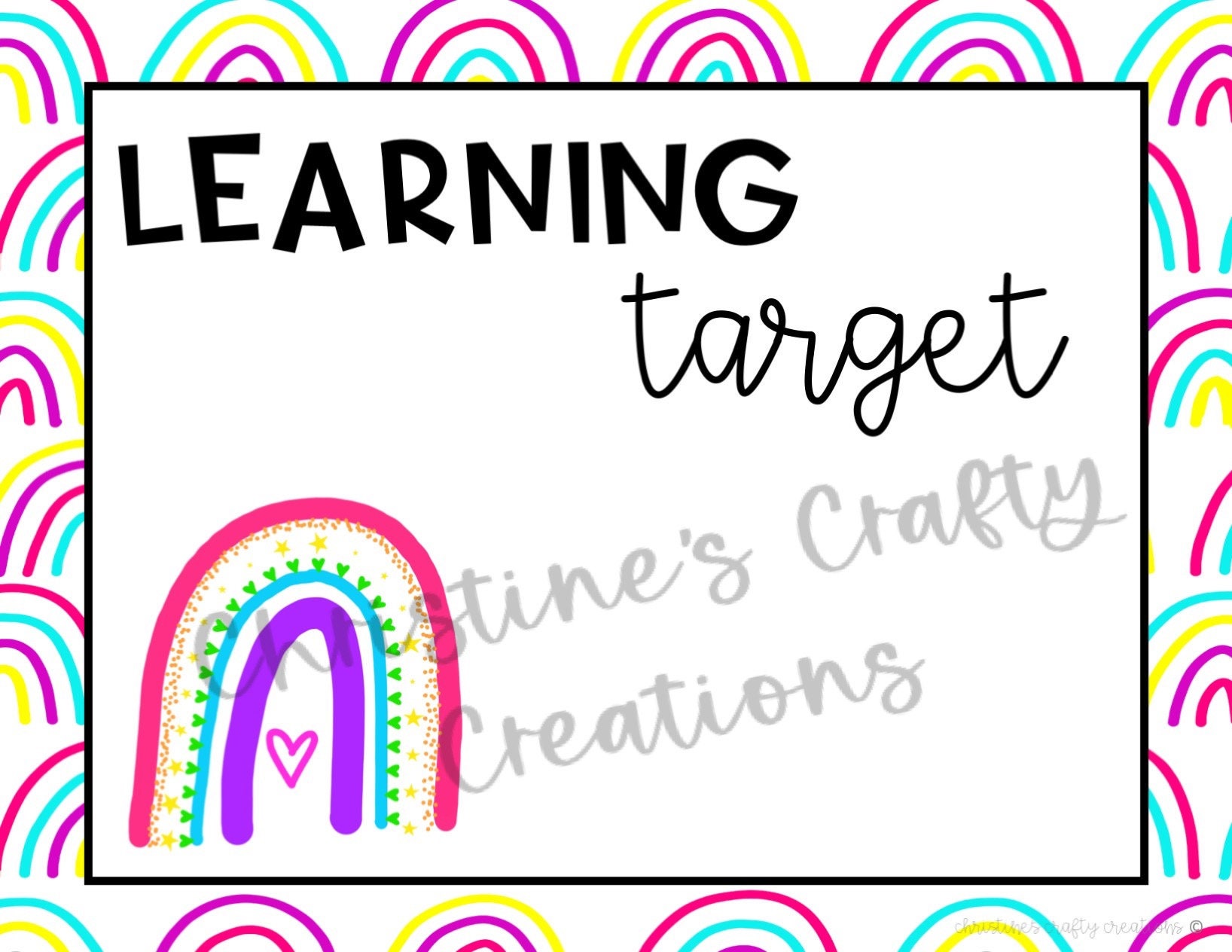 Bright Rainbow Boho Learning Targets Posters L Editable - Etsy