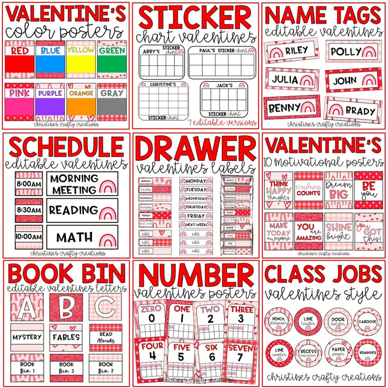 Valentine's Day Classroom Decor Bundle, Valentine's Day Classroom Decor ...