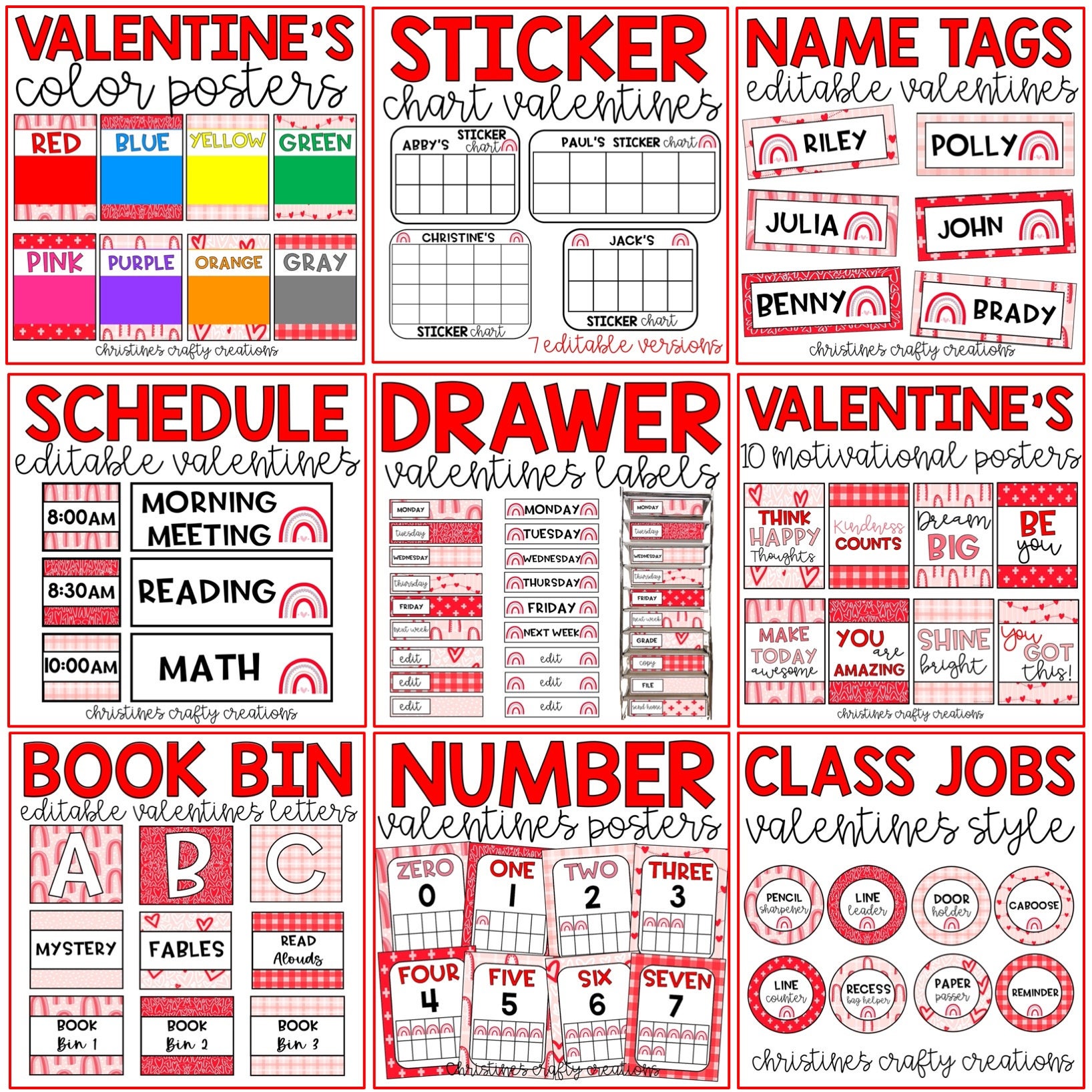 Valentine's Day Classroom Decor Bundle, Valentine's Day Classroom Decor ...