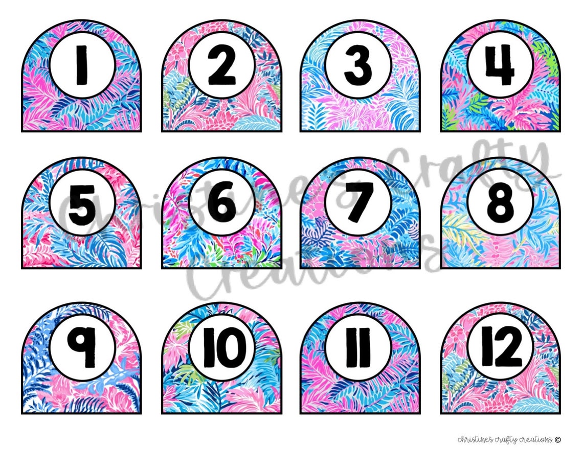 Preppy and Tropical Crate Labels and File Tabs L Editable - Etsy