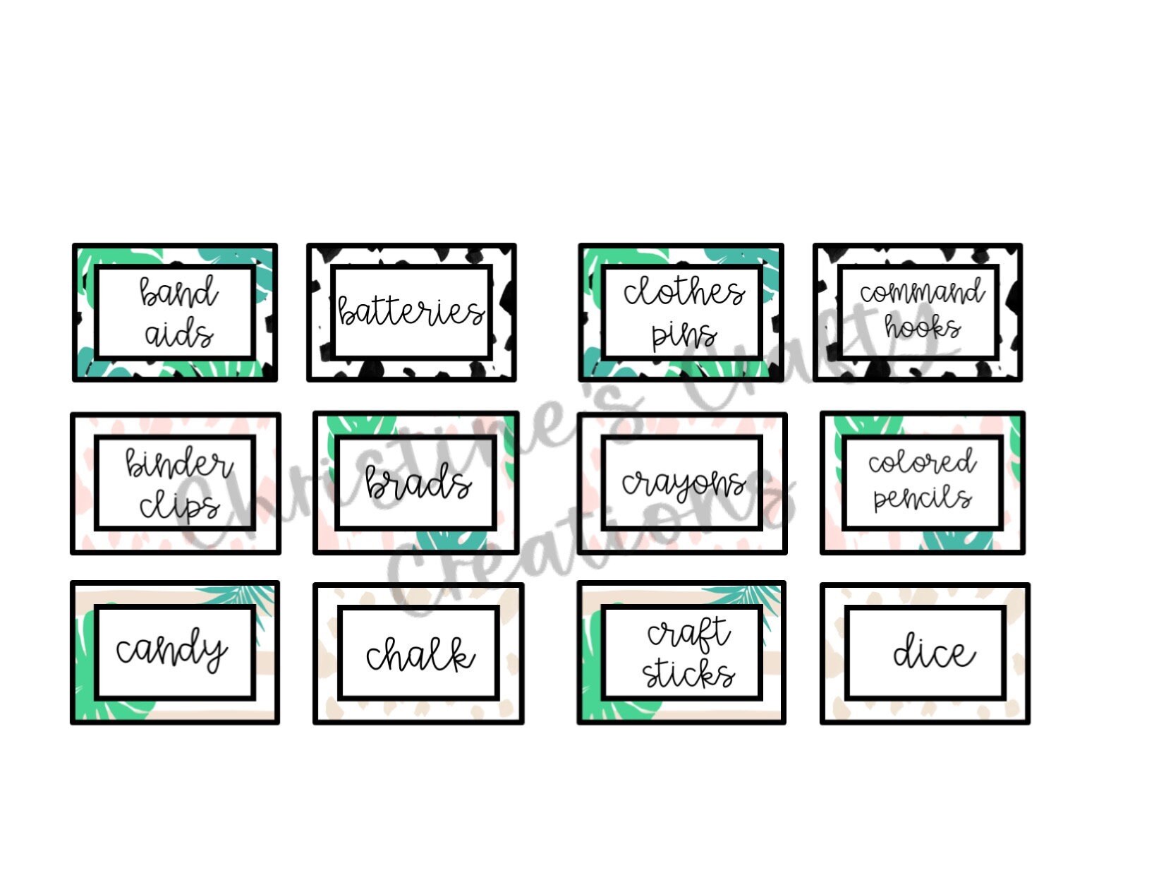 Tropical Leaves Teacher Toolbox Labels L Editable - Etsy