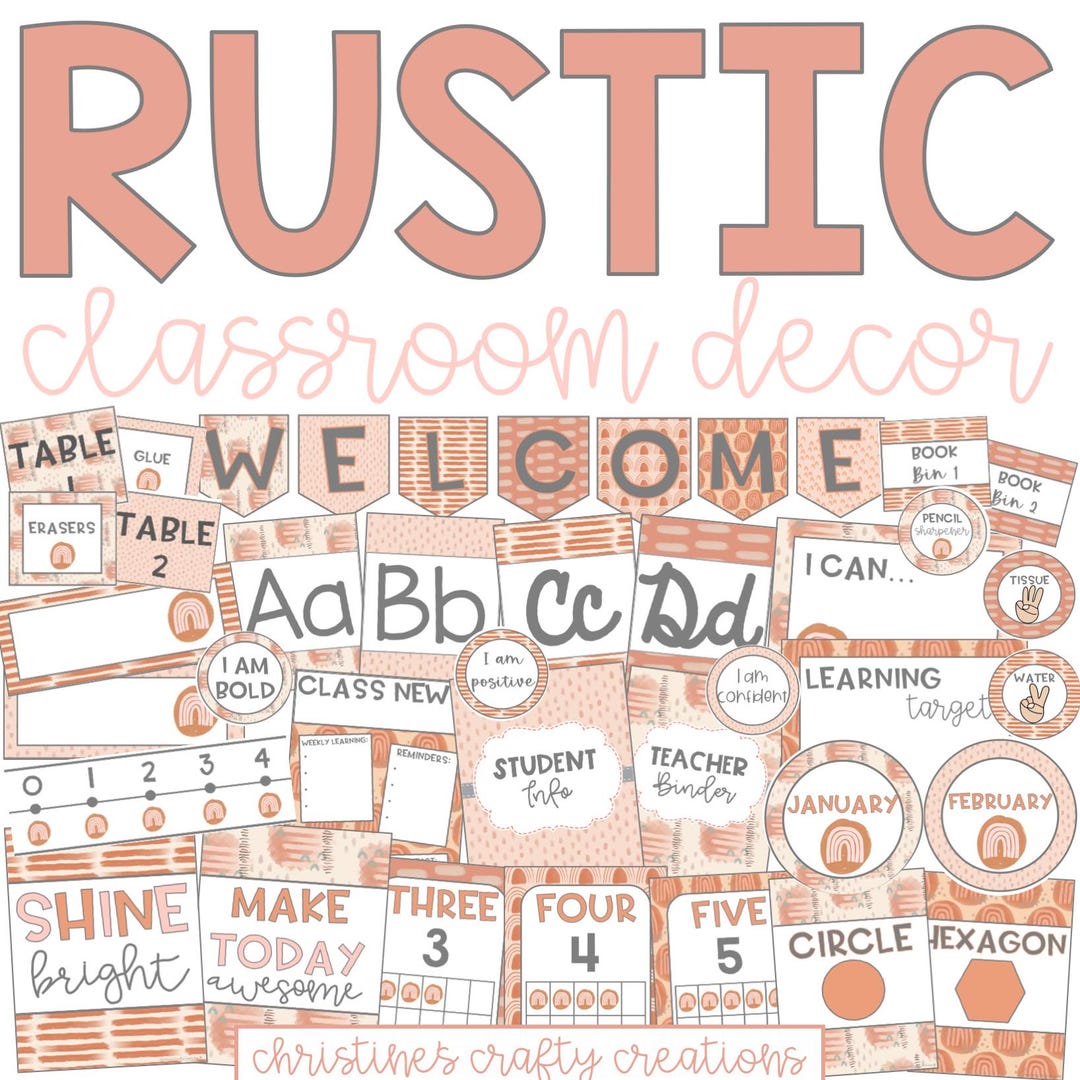 Rustic Boho Classroom Decor Bundle - Etsy