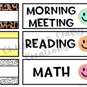 Groovy Leopard and Dalmatian Daily Schedule L Editable - Etsy