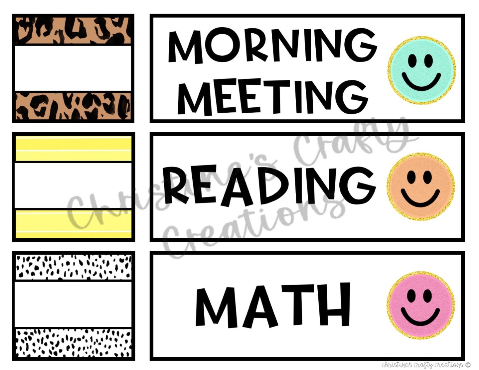 Groovy Leopard and Dalmatian Daily Schedule L Editable - Etsy