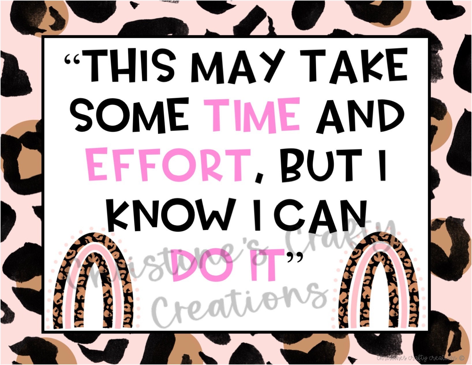 Leopard Growth Mindset Posters - Etsy