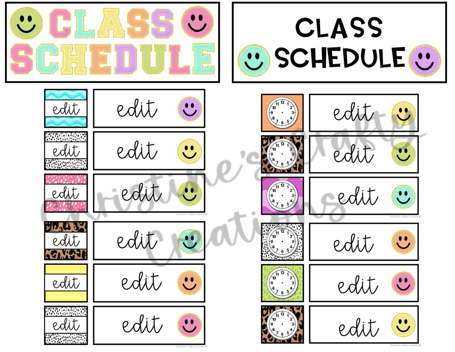 Groovy Leopard and Dalmatian Daily Schedule L Editable - Etsy