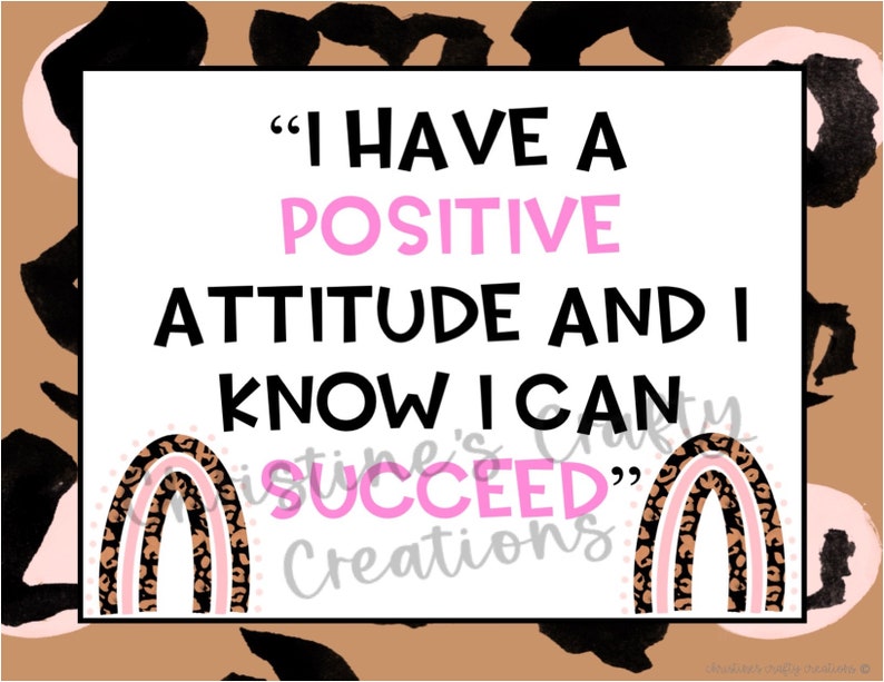 Leopard Growth Mindset Posters - Etsy