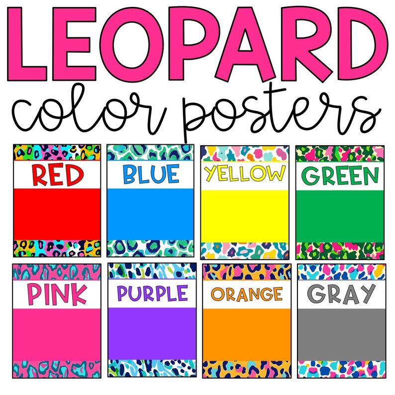 Rainbow Leopard Color Posters - Etsy