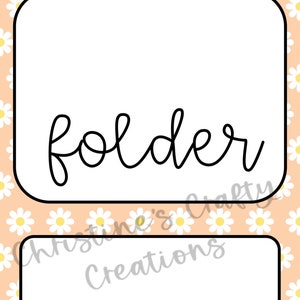 Retro Daisy Folder Covers L Editable - Etsy