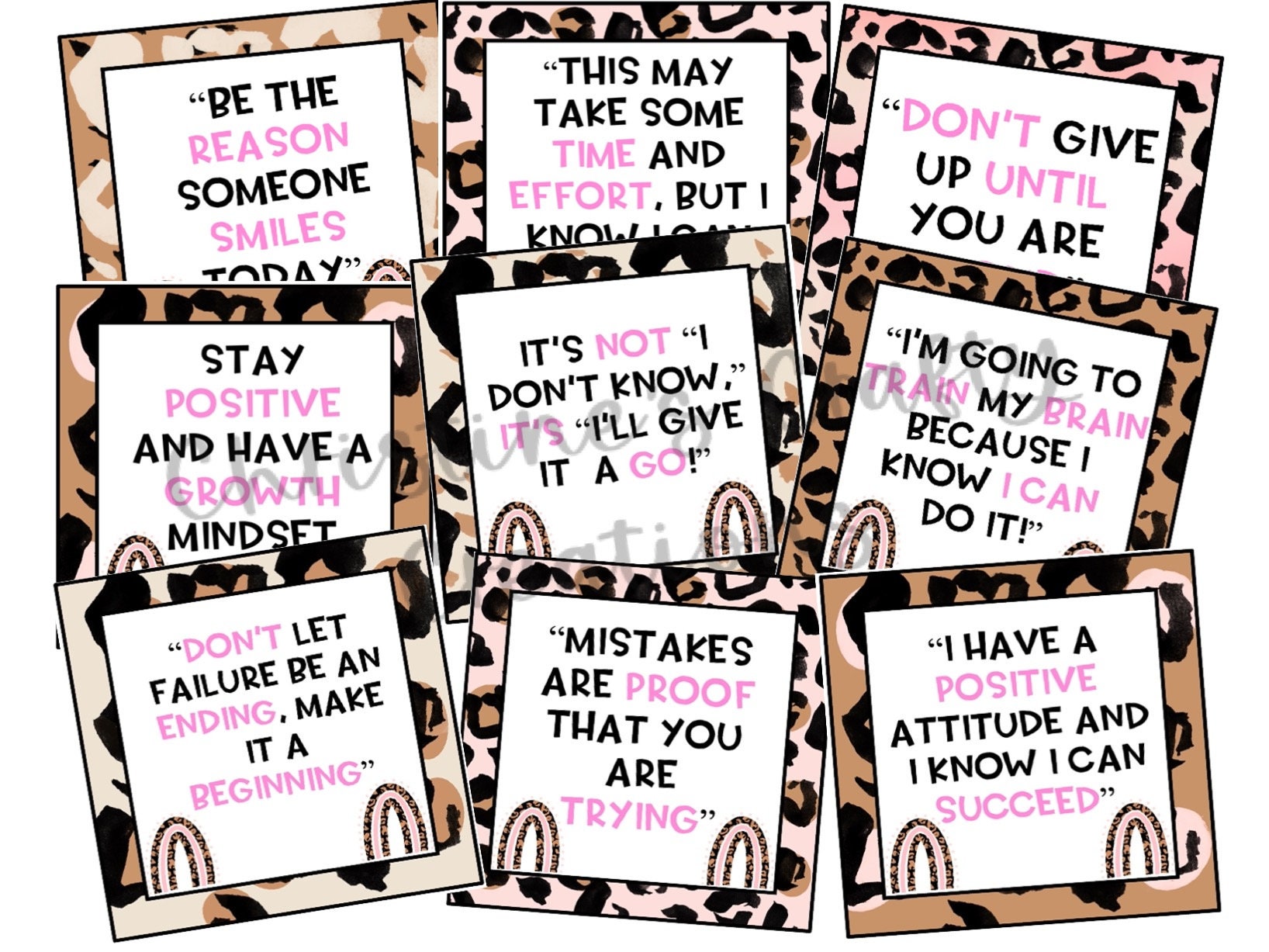 Leopard Growth Mindset Posters - Etsy