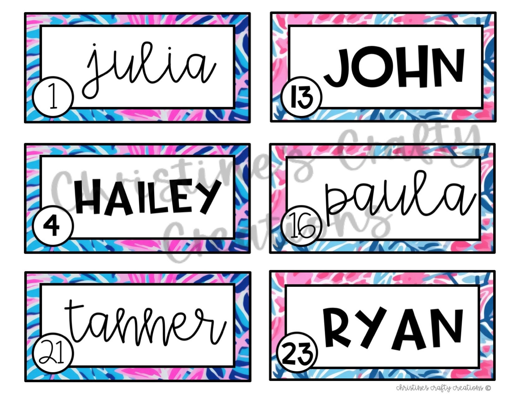 Preppy and Tropical Birthday Chart L Editable - Etsy