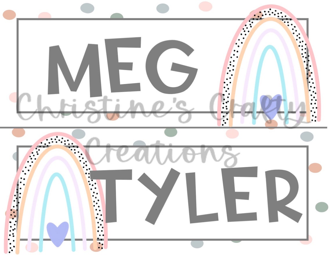 BOHO Name Tags L Editable - Etsy