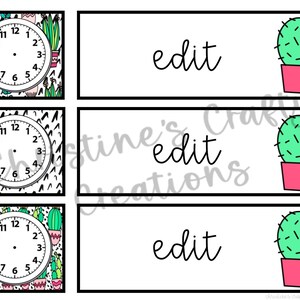Cactus Daily Schedule L Editable - Etsy