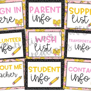 Coquette Bows and Pencils Meet the Teacher Packet L Editable Materials ...