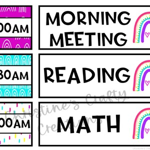 Bright Rainbow Boho Schedule L Editable - Etsy
