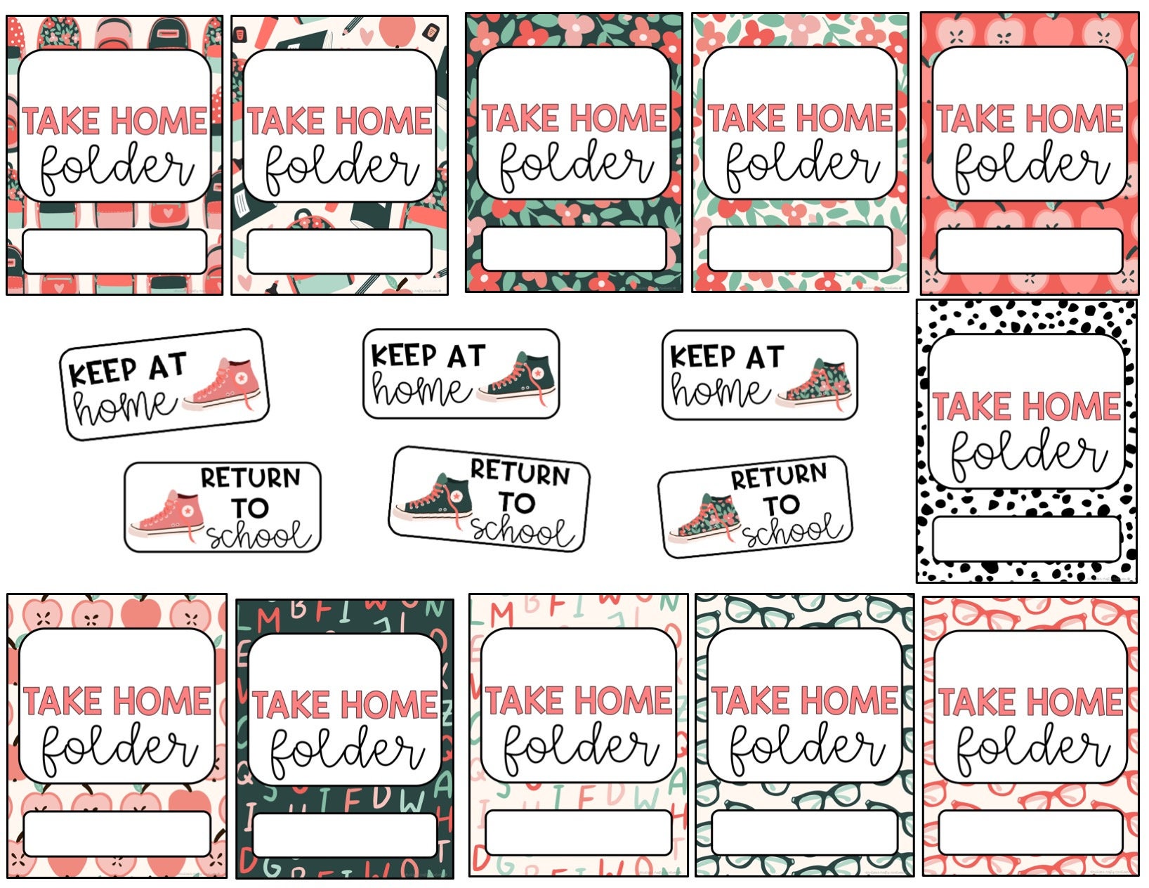 Preppy Dalmatian Folder Covers L Editable - Etsy