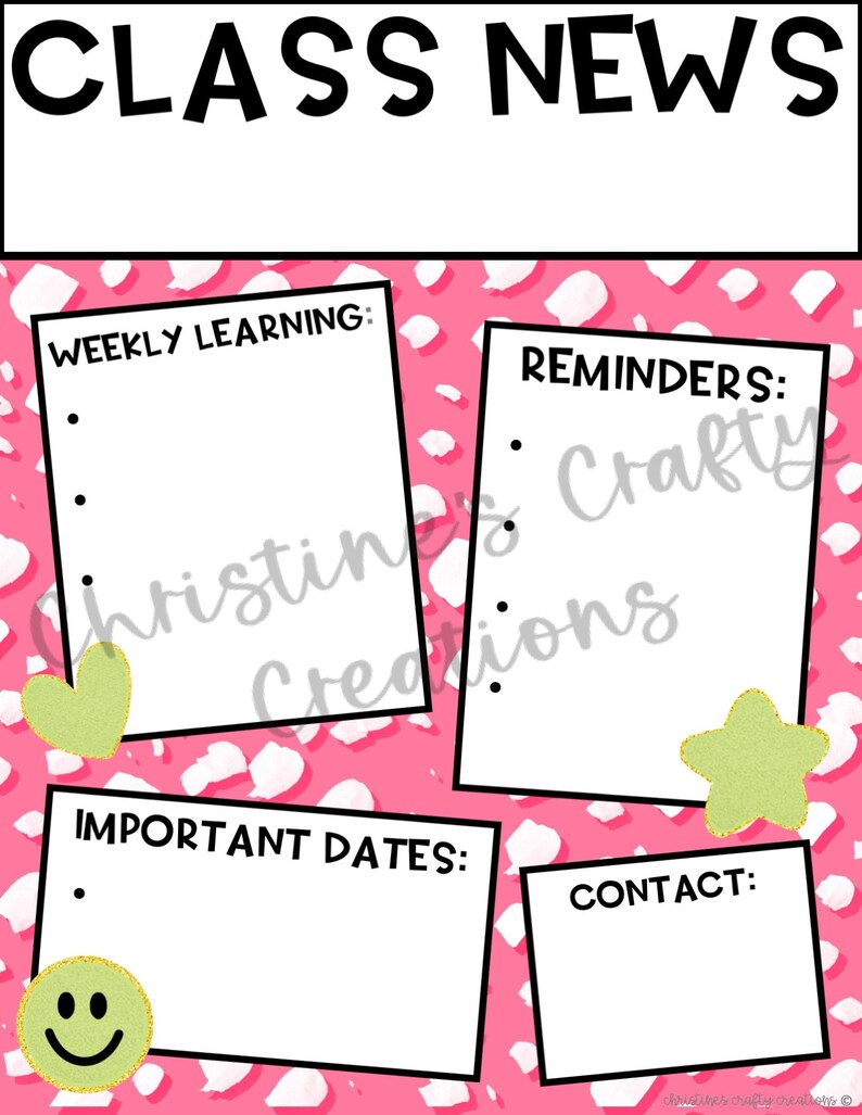 Groovy Leopard and Dalmatian Newsletter Templates L Editable - Etsy