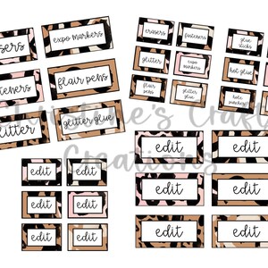 Leopard Teacher Toolbox Labels L Editable - Etsy