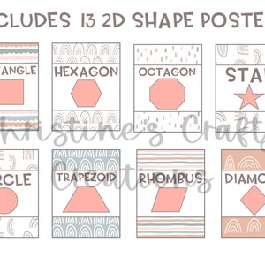 BOHO 2D Shapes Posters - Etsy