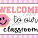 Retro Daisy Welcome Sign L Editable Door Name Labels L Bulletin Board ...