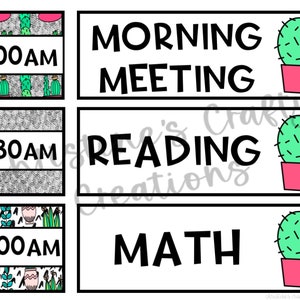 Cactus Daily Schedule L Editable - Etsy