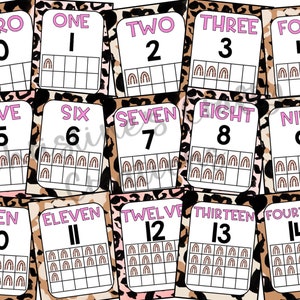 Leopard Number Posters 0-20 - Etsy