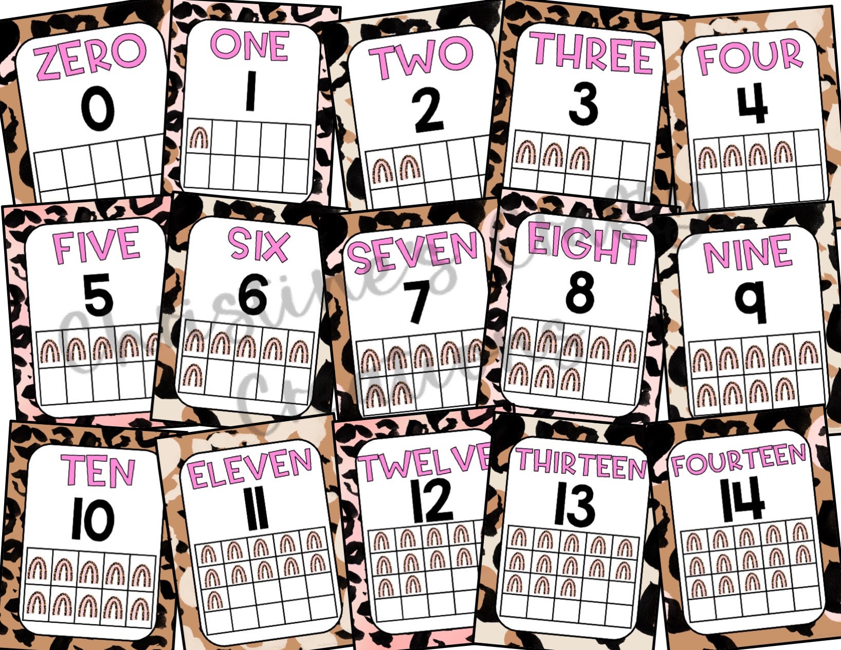 Leopard Number Posters 0-20 - Etsy