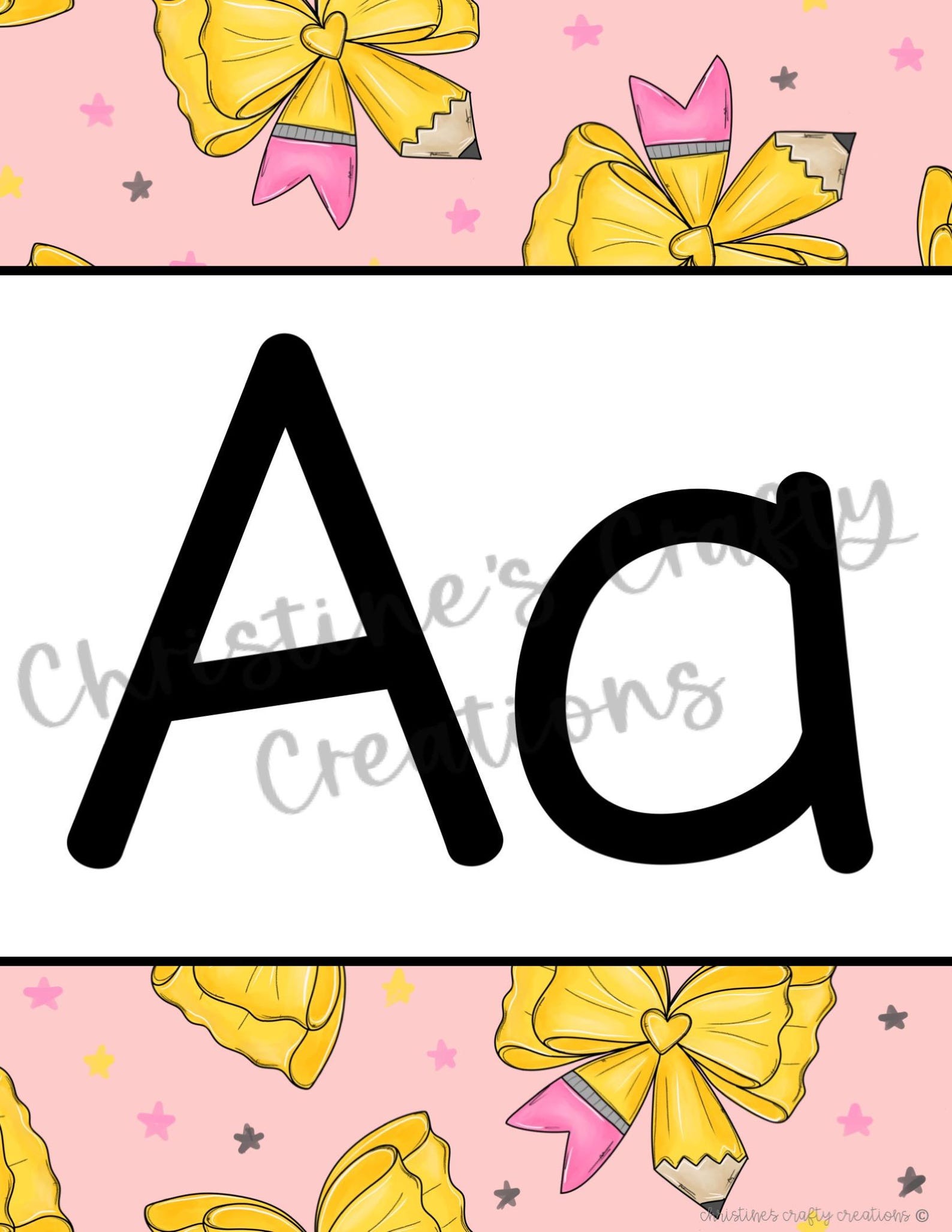 Coquette Bows and Pencils Alphabet Posters - Etsy