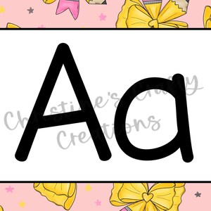 Coquette Bows and Pencils Alphabet Posters - Etsy