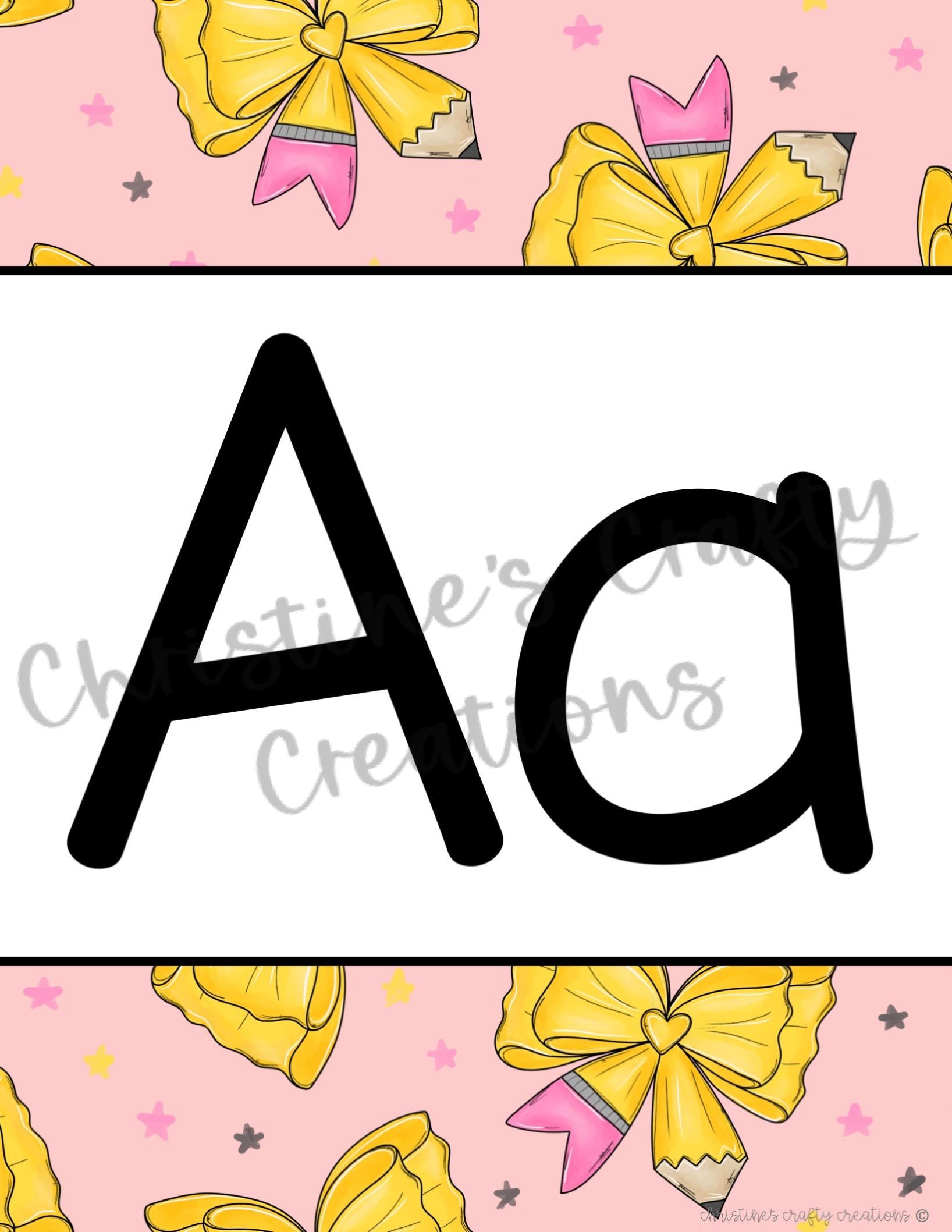 Coquette Bows and Pencils Alphabet Posters - Etsy