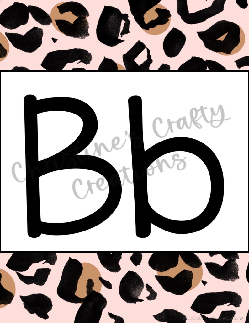 Leopard Alphabet Posters - Etsy