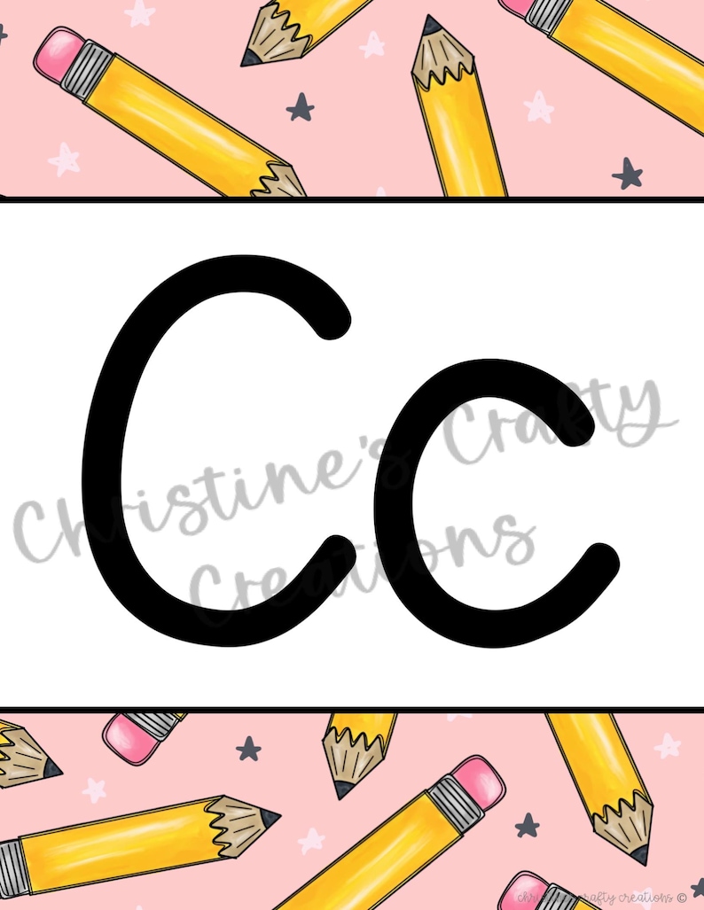 Coquette Bows and Pencils Alphabet Posters - Etsy