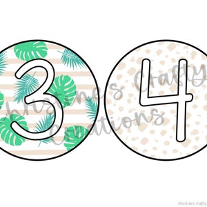Tropical Leaves Cubby and Table Numbers - Etsy